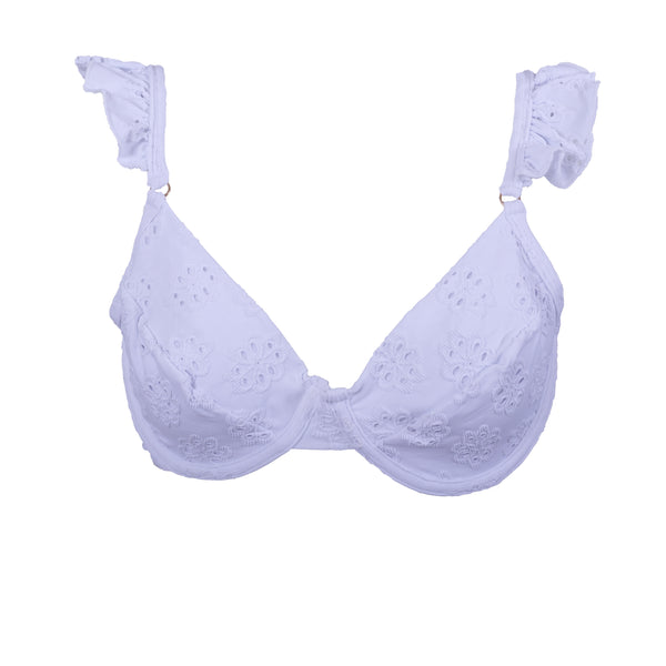 TOP BABADO COM ARO SEM BOJO LAISE BRANCO – Princess Biquínis
